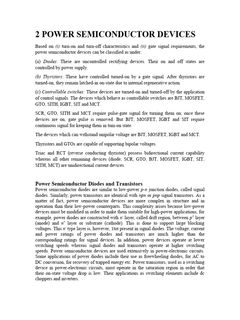 Power Devices (Lec 2) | PDF | Bipolar Junction Transistor | Transistor