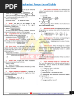 Formula Sheet For Cbse Class 11 Physics Chapter Mechanical Properties of Solids | PDF | Young's ...