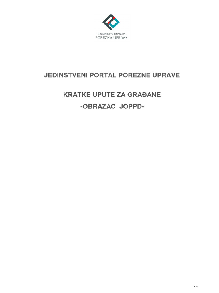 Eporezna G2B - Kratke Upute Za Građane - Obrazac JOPPD | PDF