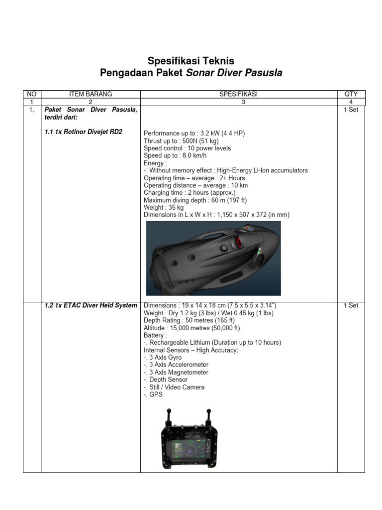 Spektek + Brosur Rotinor | PDF | Scuba Diving | Underwater Diving