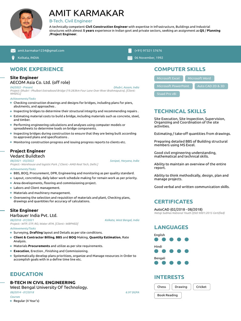 AMIT's Resume (Engineer) | PDF | Engineering