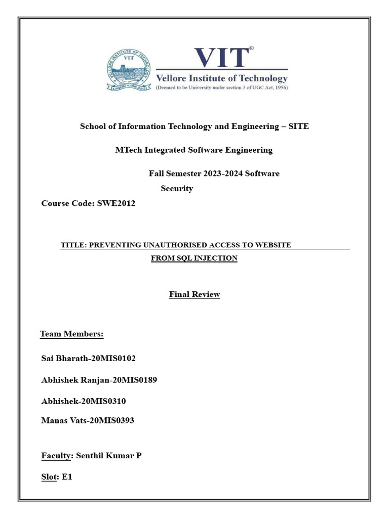 Preventing Unauthorised Access To Website | PDF | Security | Computer ...