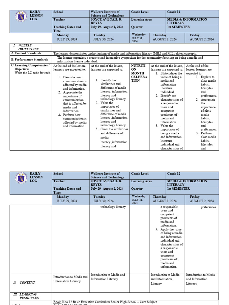 Mil-Week-1 DLL | PDF | Communication | Information