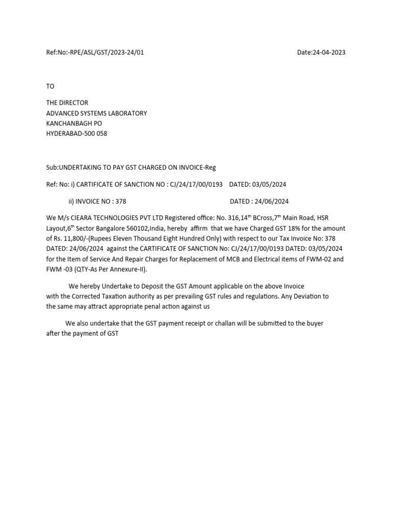 Letter | PDF | Invoice | Taxes