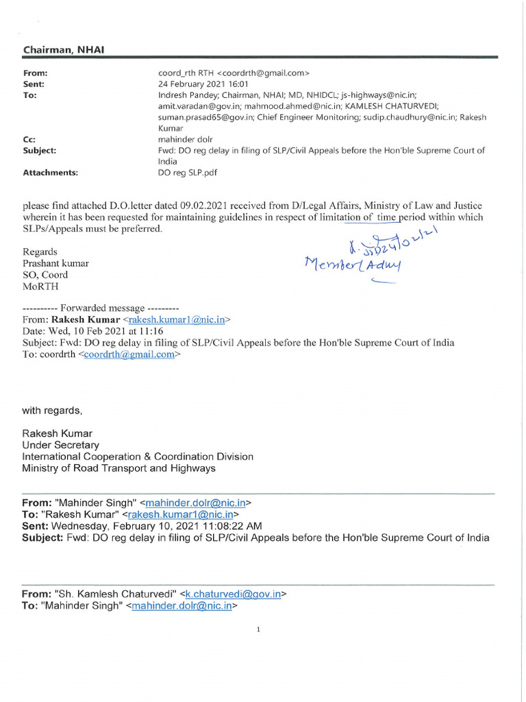 Timely Filling of Special Leave Petition SLP | PDF