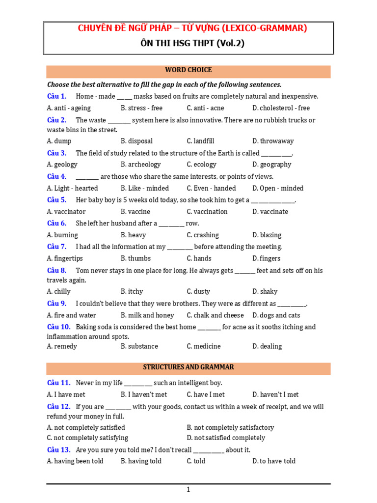 Lexico-Grammar 2 | PDF