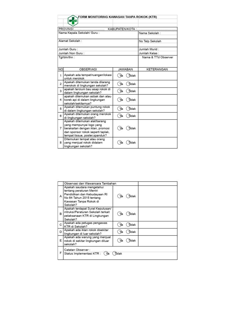 Form KTR Sekolah | PDF | Gaya Hidup
