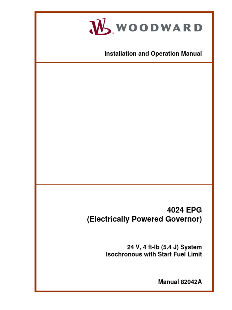 Woodward Speed Control EPG 4024 | PDF | Electric Generator | Actuator