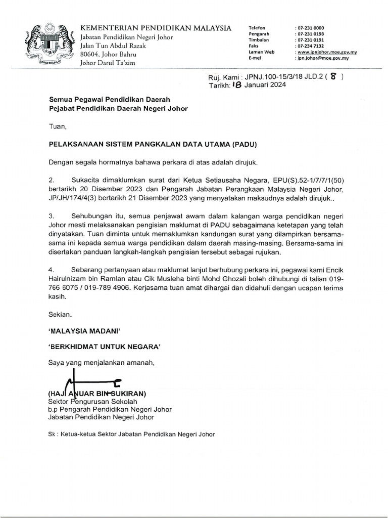 PELAKSANAAN SISTEM PANGKALAN DATA UTAMA (PADU) Z | PDF