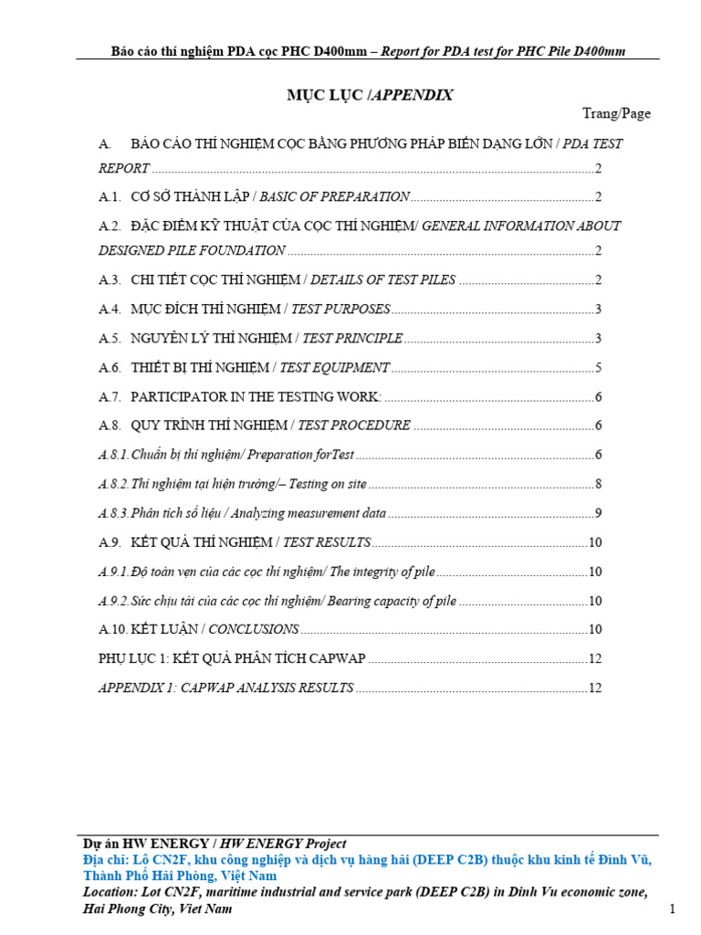 Pda-Hw Energy Hai Phong | PDF