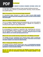 MATATAG Curriculum Instructional Design Framework | PDF