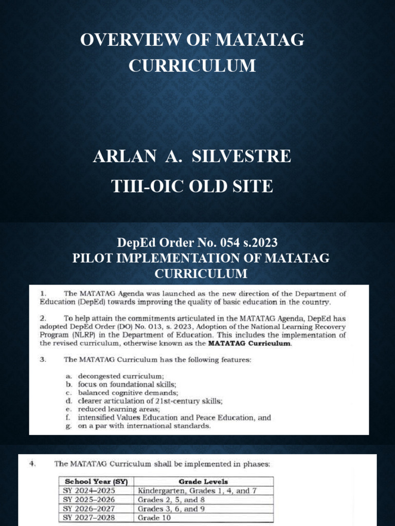 Overview of Matatag Curriculum | PDF