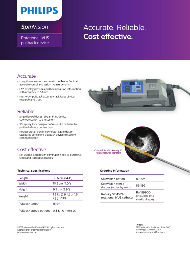 Rotational Ivus System Pocket Guide 2-Philips | PDF