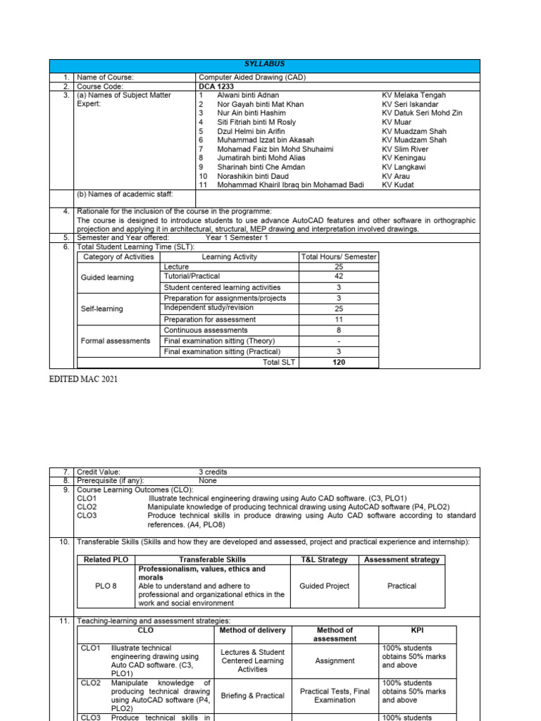 Silibus Dca 1233 Computer Aided Drawing (Cad) - Mac 2021 | PDF ...