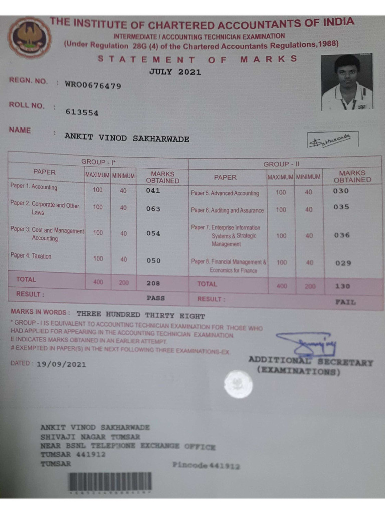 Ankit CA Inter | PDF