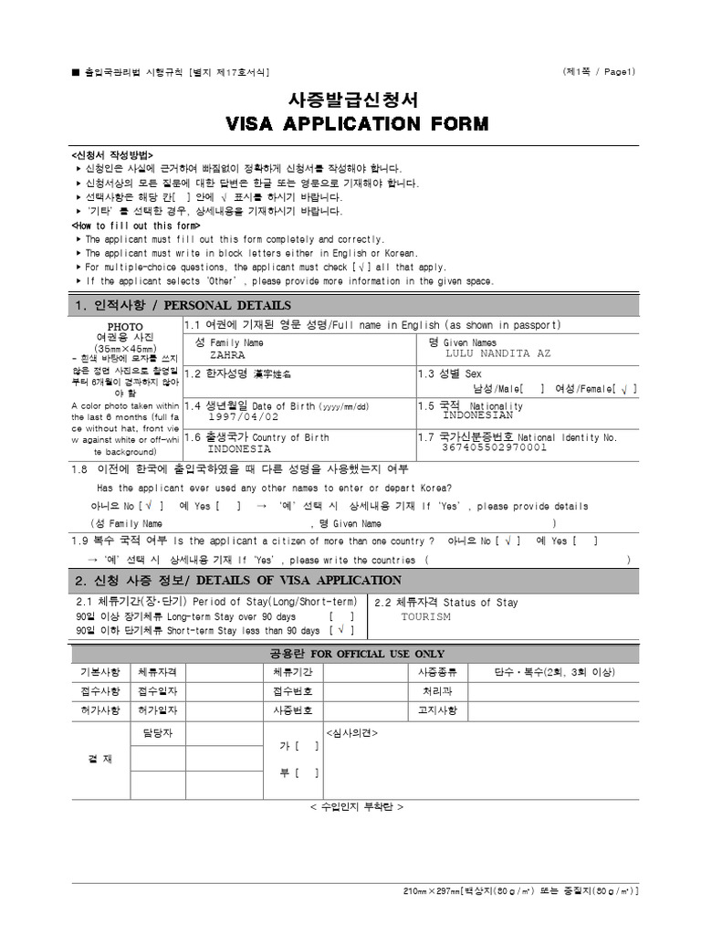 New Visa Application Form | PDF