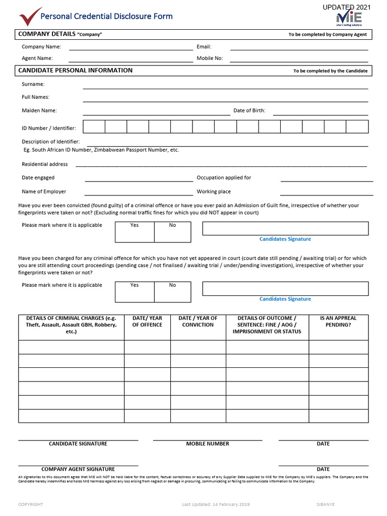 MIE Consent Form SGL | PDF | Background Check | Justice
