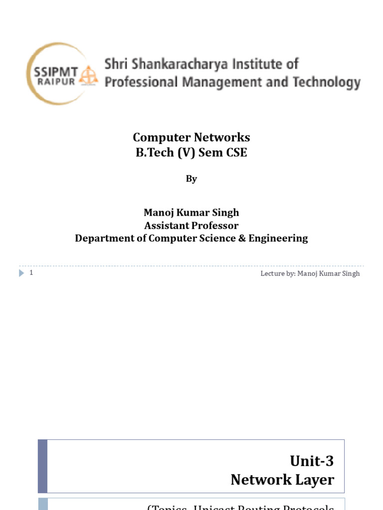 U3 L4 Unicast Routing Protocols Pdf Routing Router Computing