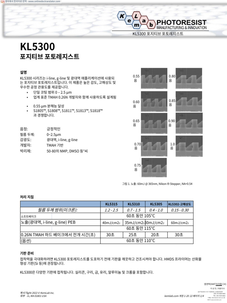 KemLab KL 5300 Positive PR Data Sheet 1-2022 (1).en.ko | PDF