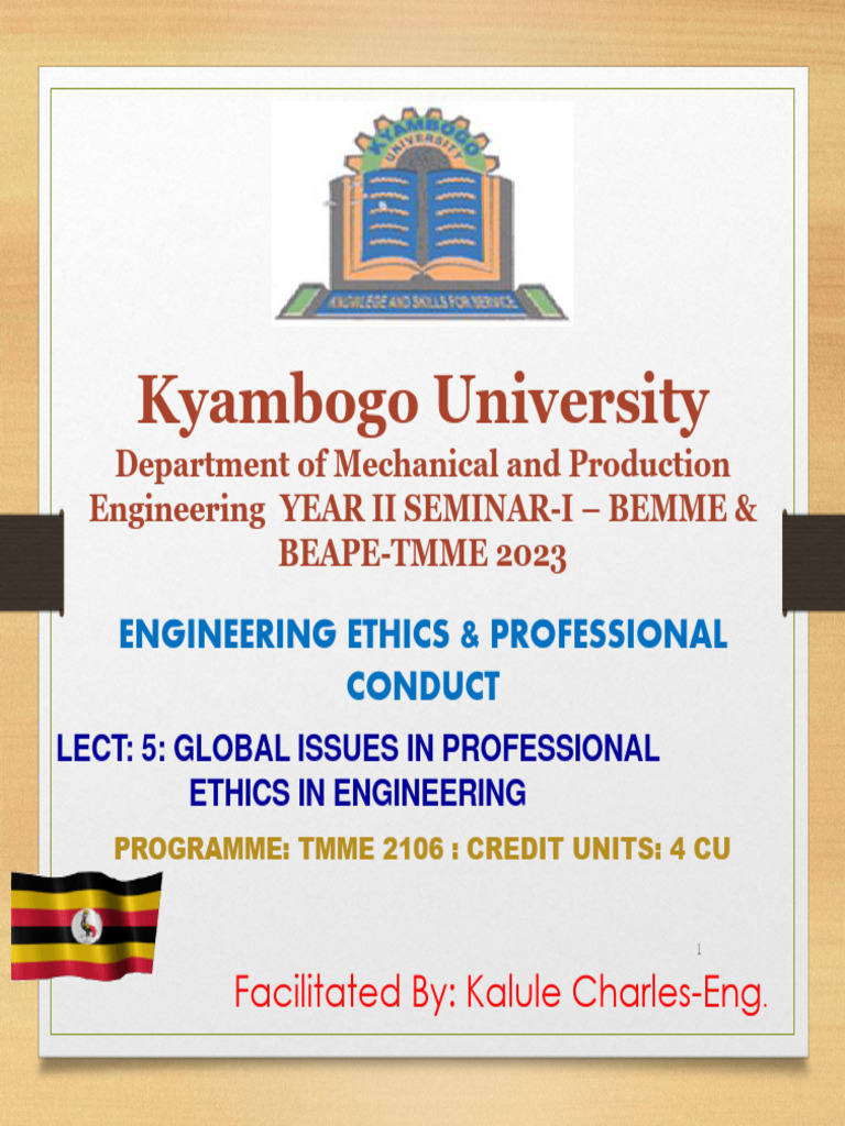 Lect 5 - Global Issues in Professional Ethics For Mechanical Engineers ...