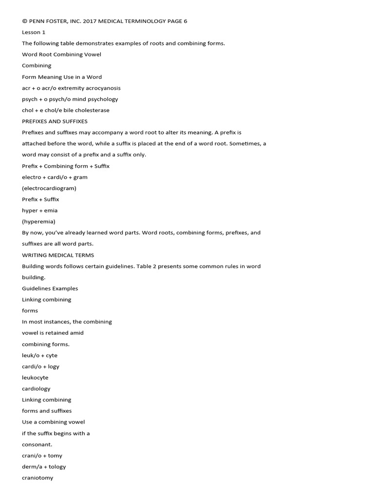 Lesson 1 Medical Terms p2 | PDF | Word | Linguistic Typology