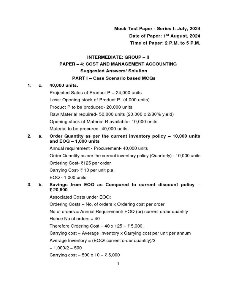 MTP 26 51 Answers 1722515712 | PDF | Business | Financial Accounting