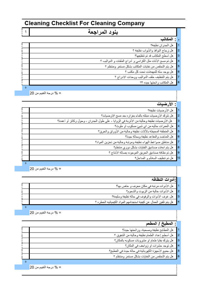 Housekeeping Checklist | PDF