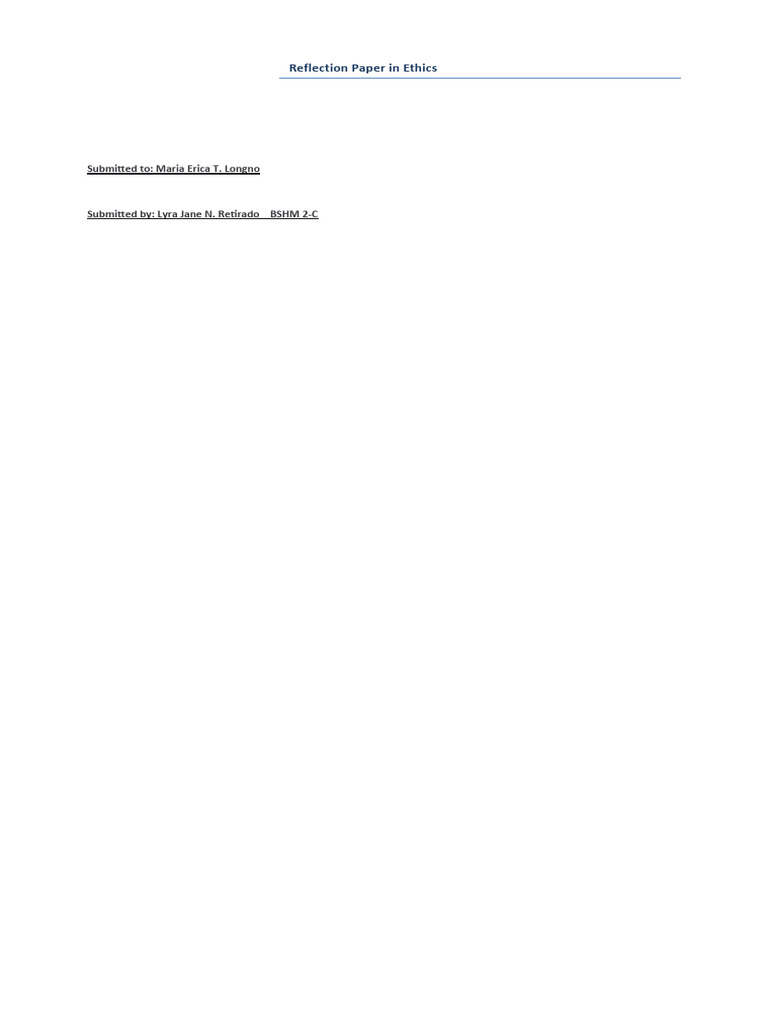 Reflection Paper-L | PDF | Morality | Society