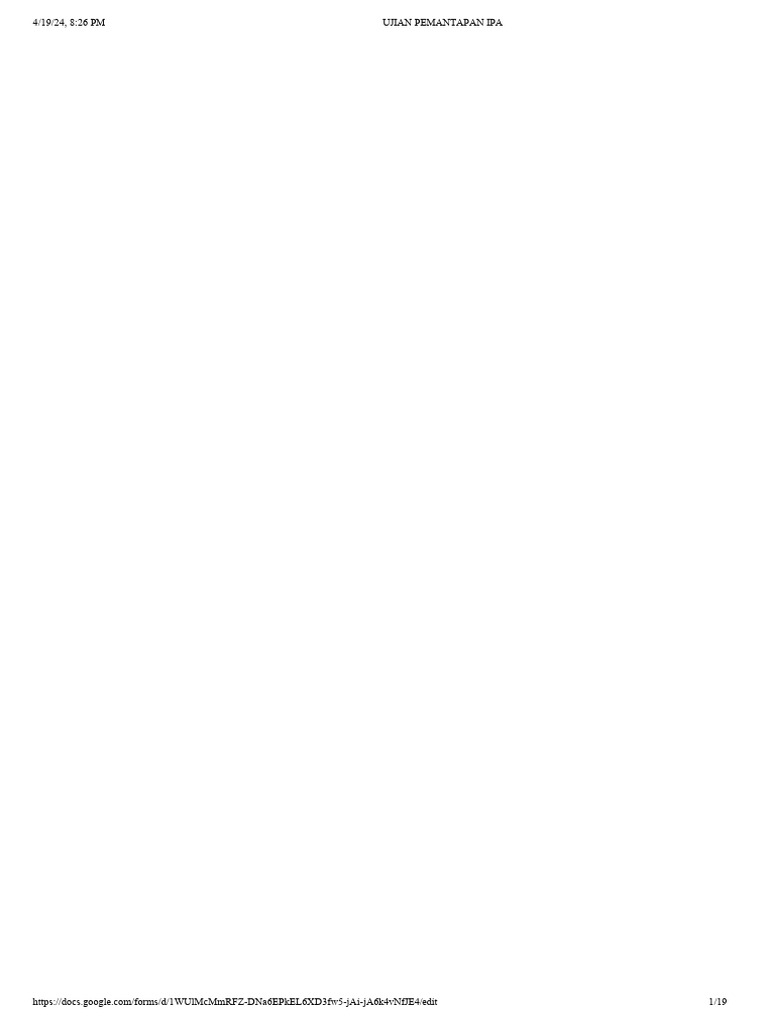 UJIAN PEMANTAPAN IPA - Google Forms | PDF