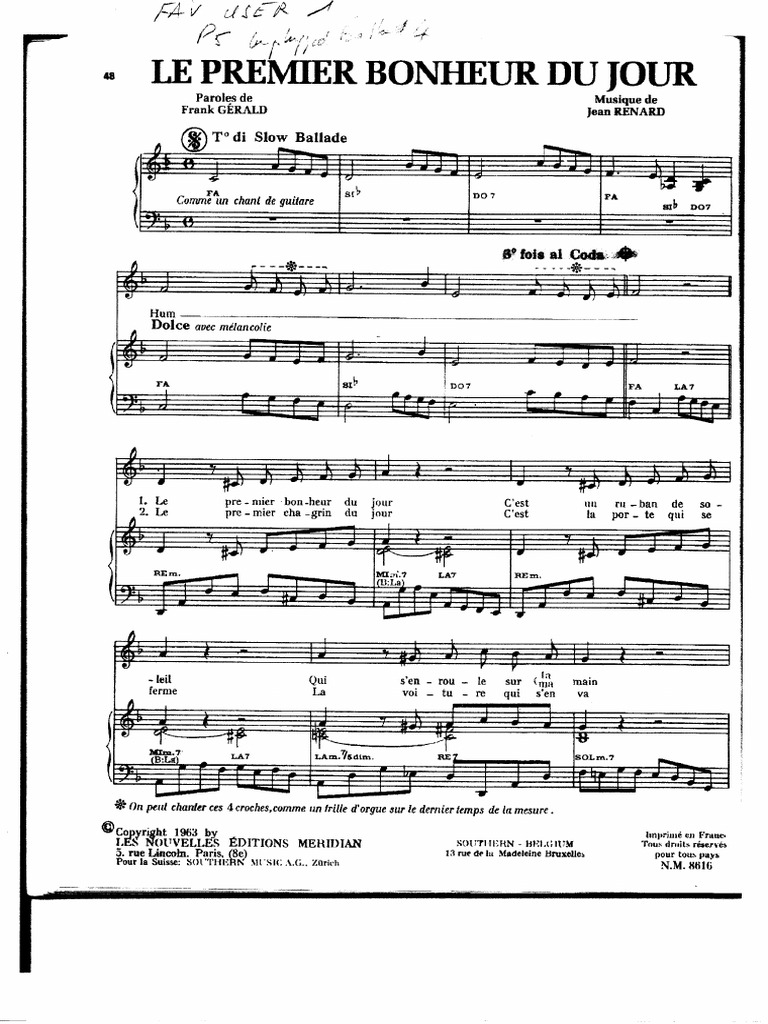 Le 1er Bonheur Du Jour | PDF