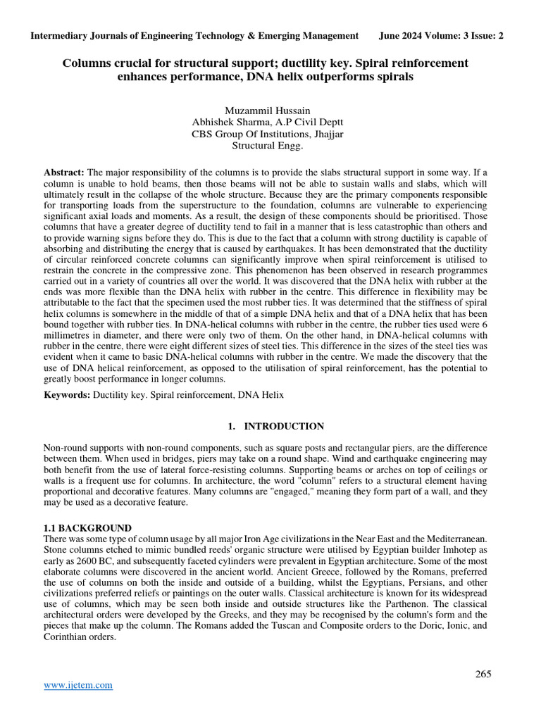 DNA Helix Reinforcement in Columns | PDF | Strength Of Materials ...