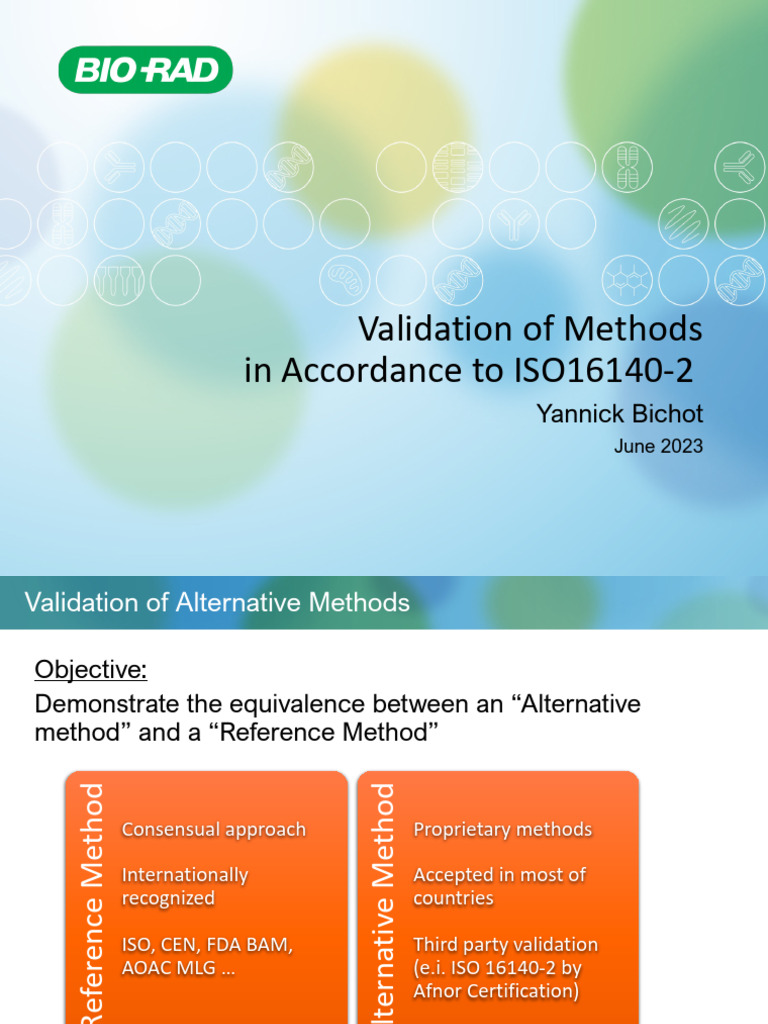 Validation Acc To ISO 16140 | PDF | Foods | Meat
