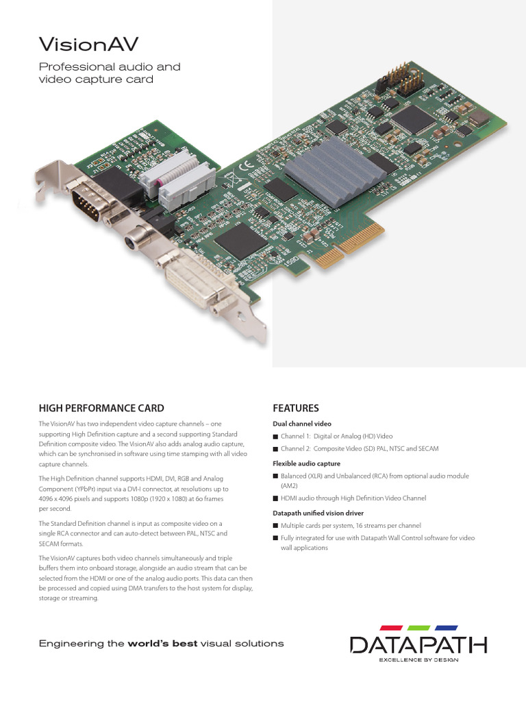 Datapath VisionAV - Datasheet - EN | PDF | Video | Hdmi