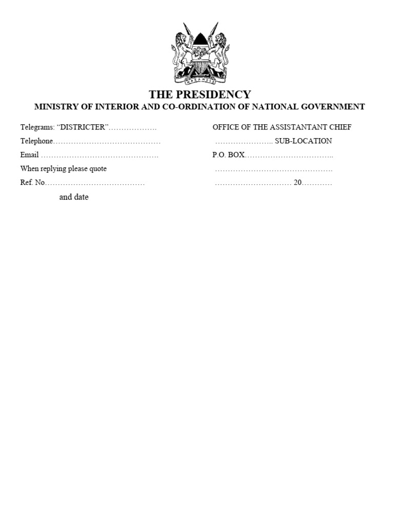 THE PRESIDENCY - Letterhead Chief | PDF