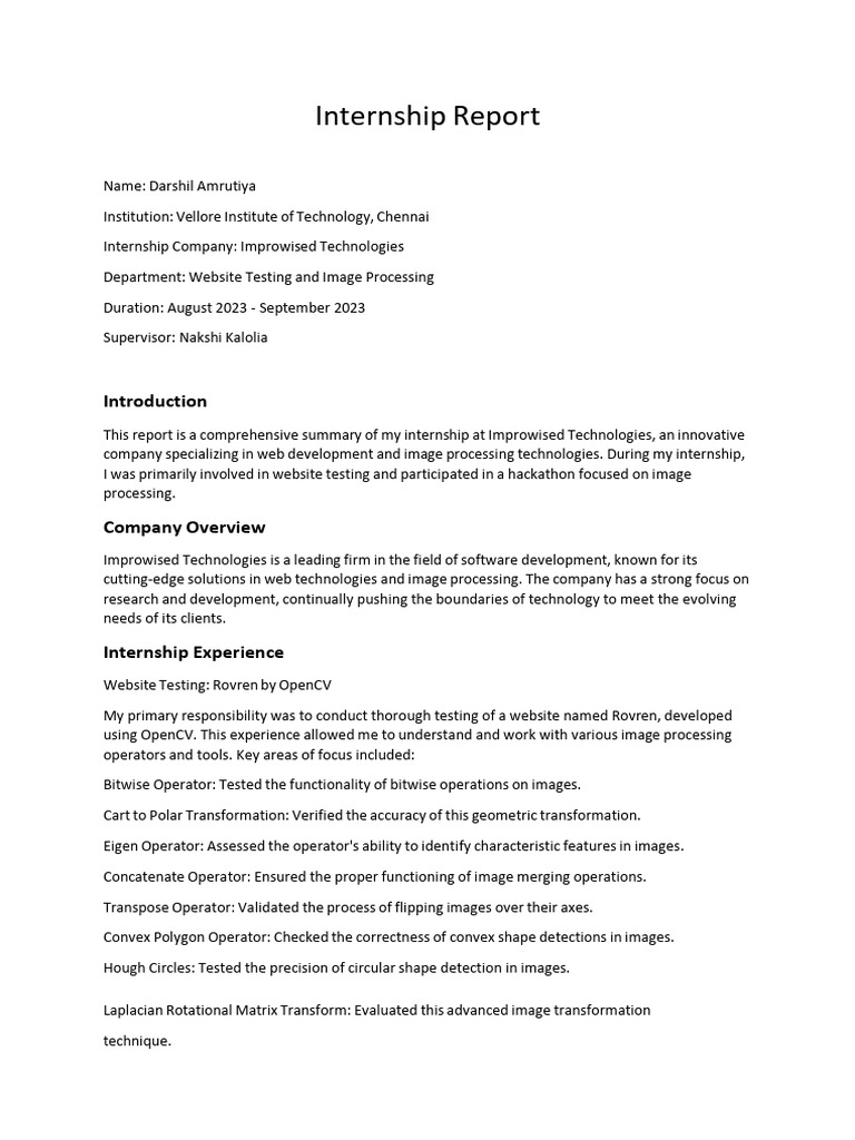 Internship Report - Darshil | PDF | Shape | Optical Character Recognition Internship Report - Darshil | PDF | Shape | Optical Character Recognition