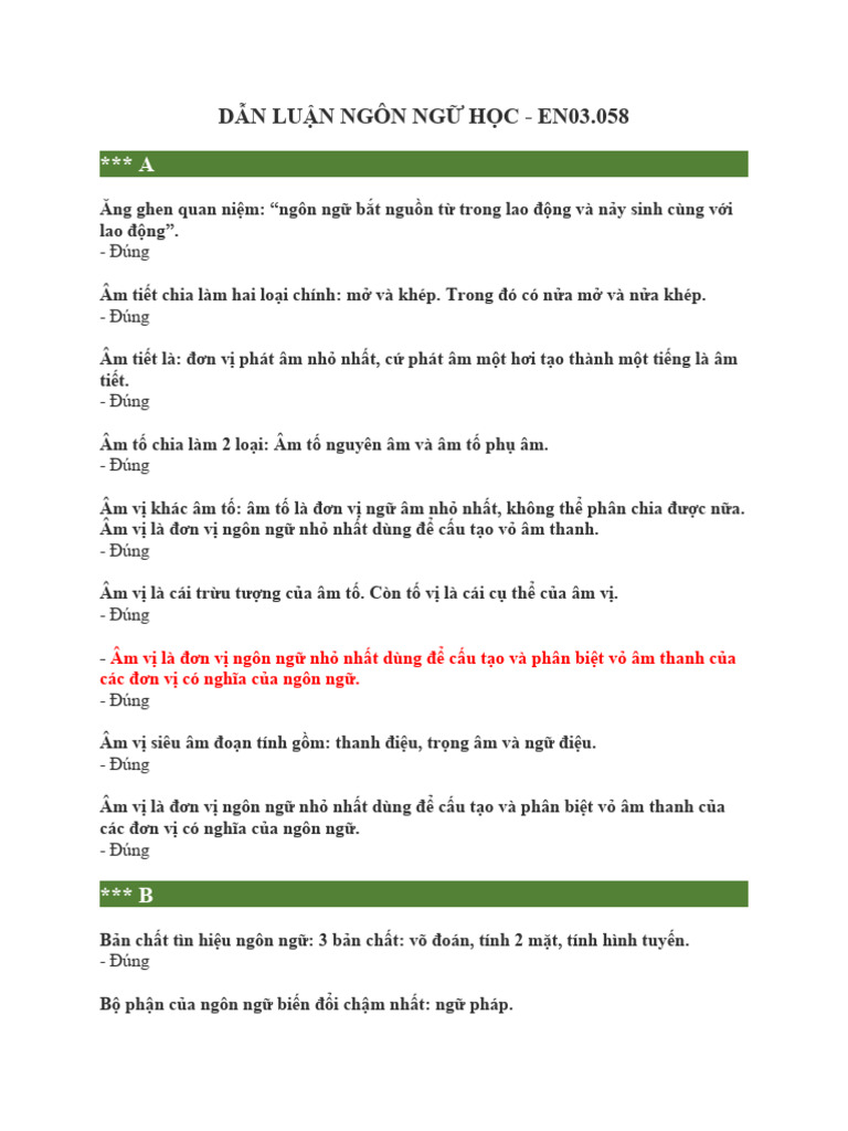 DẪN LUẬN NGÔN NGỮ HỌC - EN03 | PDF