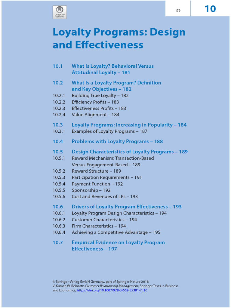 (2018) Loyalty Programs - Design and Effectiveness From Kumar (2018 ...