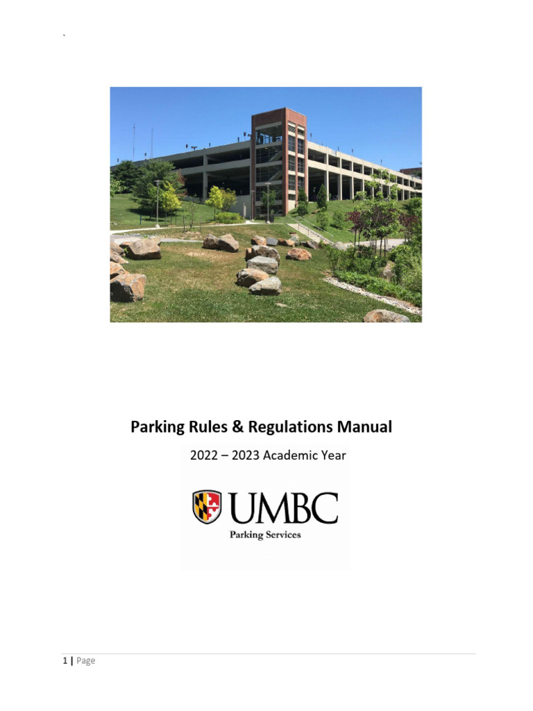 UMBC Parking Rules and Regulations | PDF | Parking | Appeal