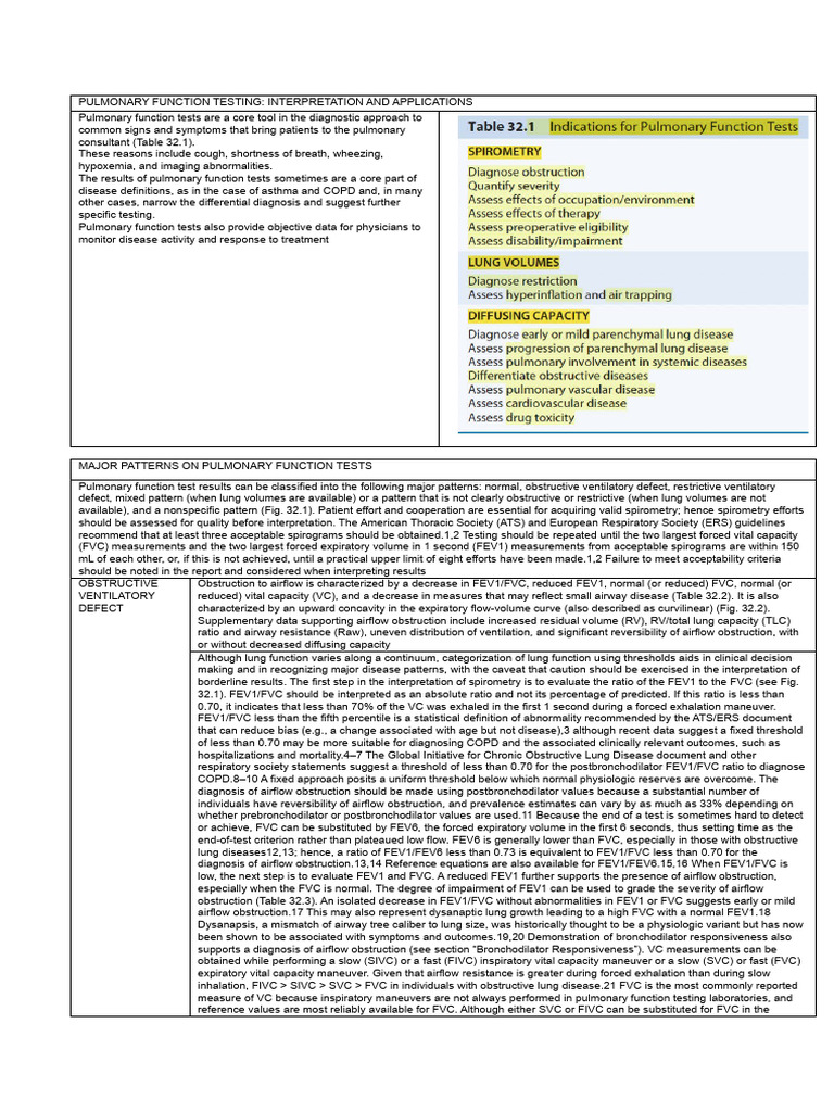 PFT - Interpretation and Application | PDF | Chronic Obstructive ...