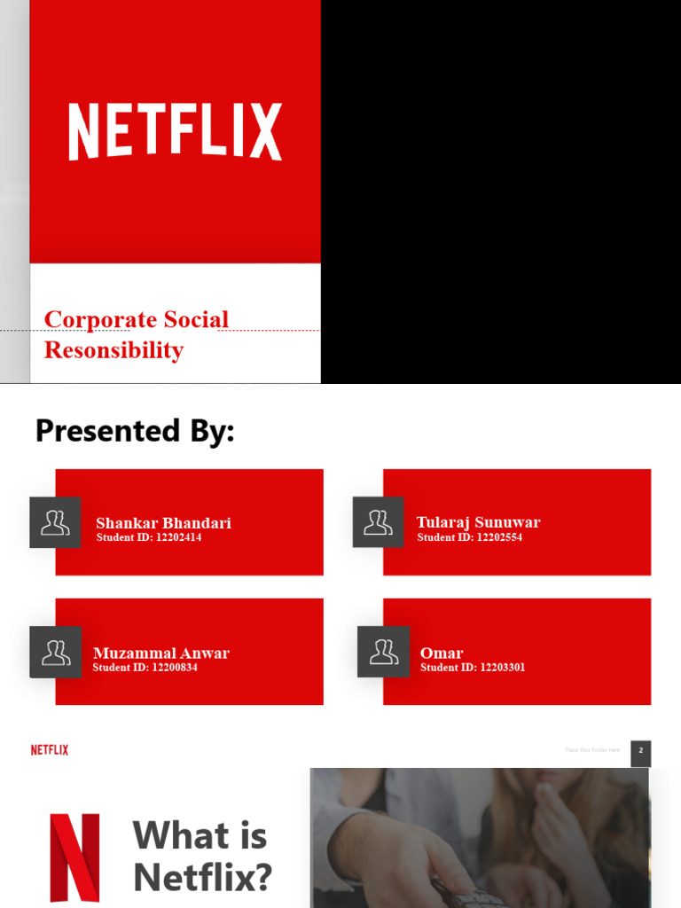 Netflix Inc. CSR - Presentation | PDF | Corporate Social Responsibility ...