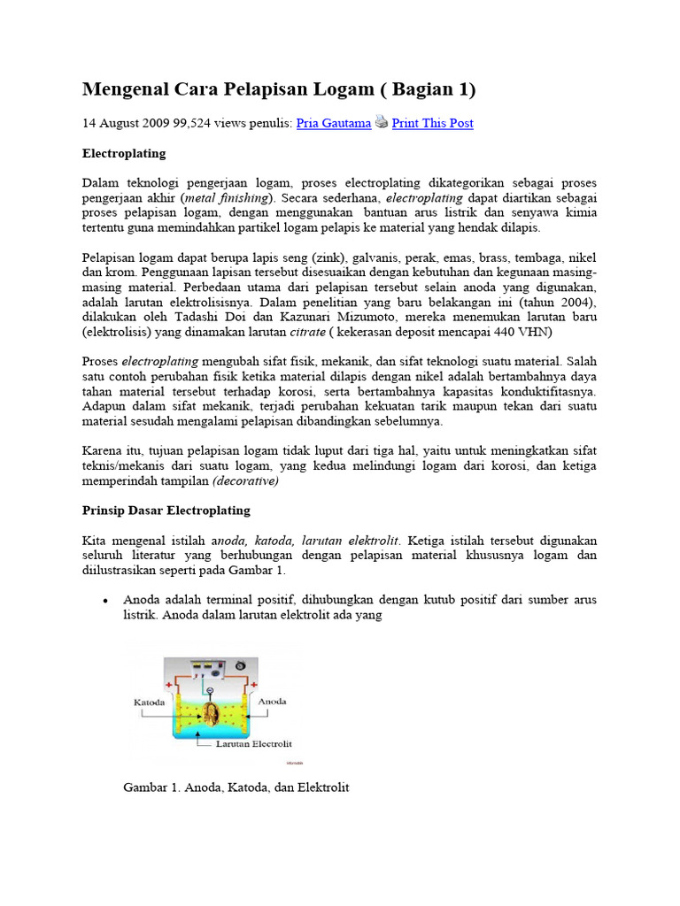 Mengenal Cara Pelapisan Logam Pdf