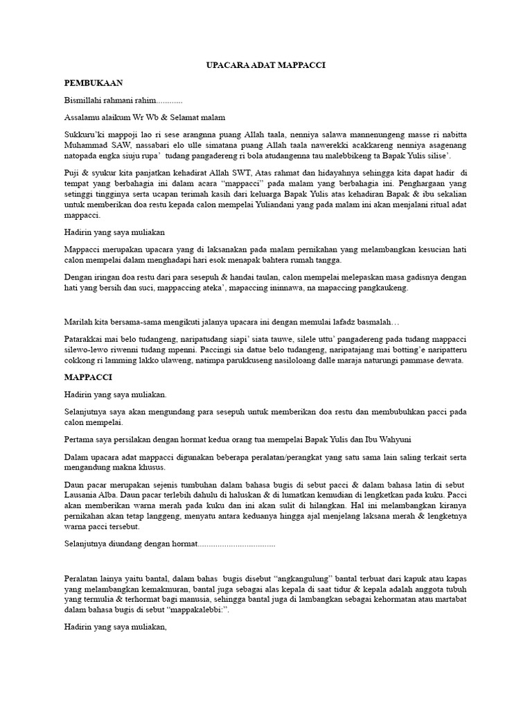 Mc Adat Mappacci | PDF