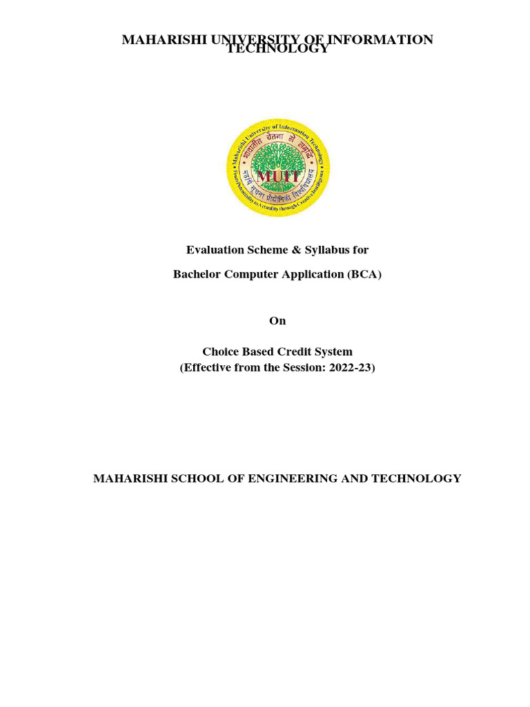 BCA Syllabus & Evaluation Guide | PDF | Ordinary Differential Equation | Matrix (Mathematics)