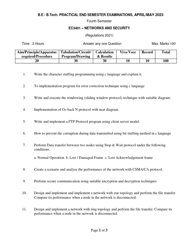 Ec3401 Set1 | PDF | Computer Network | Network Topology