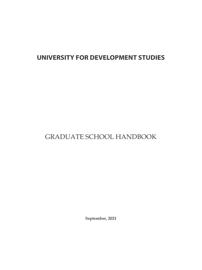 UDS Graduate School Handbook 2021 | PDF | Thesis | Postgraduate Education
