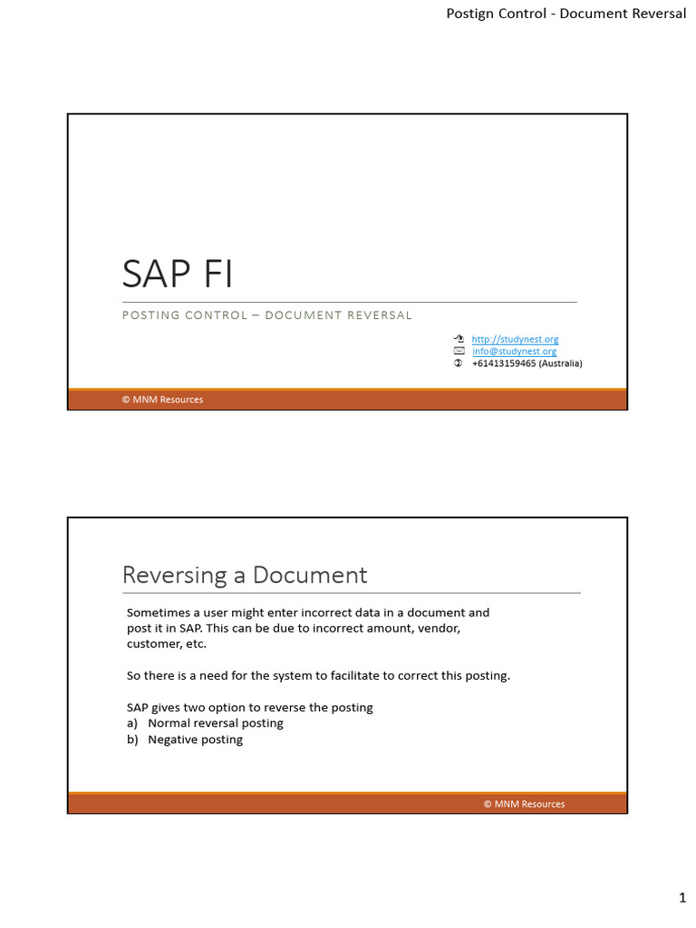 14 Posting Control - Document Reversal | PDF | Computing | Computer Science