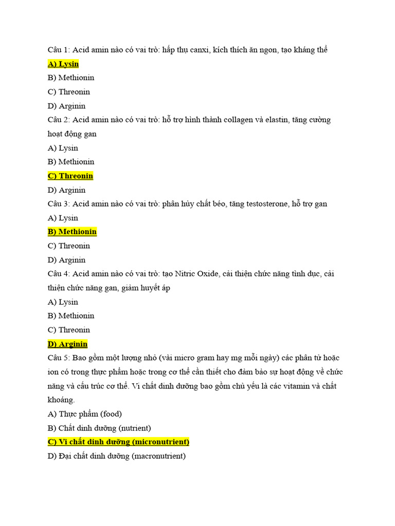 BỘ CÂU HỎI - TPCN | PDF