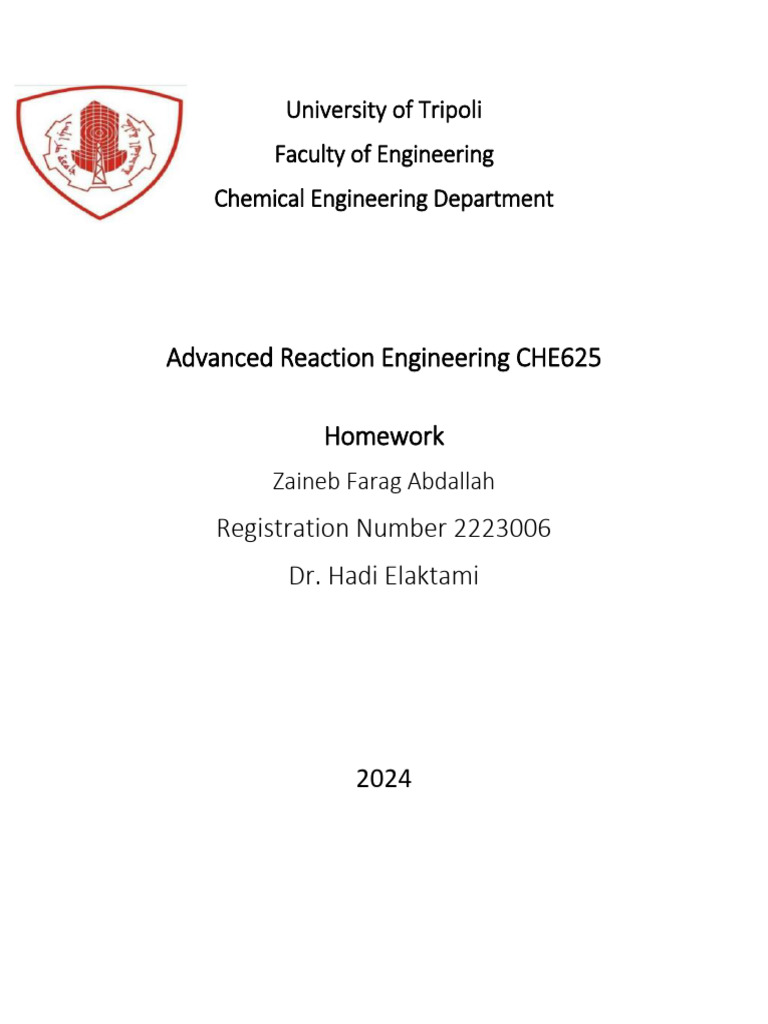Zaineb h.h1 | PDF | Chemical Reactor | Reaction Rate