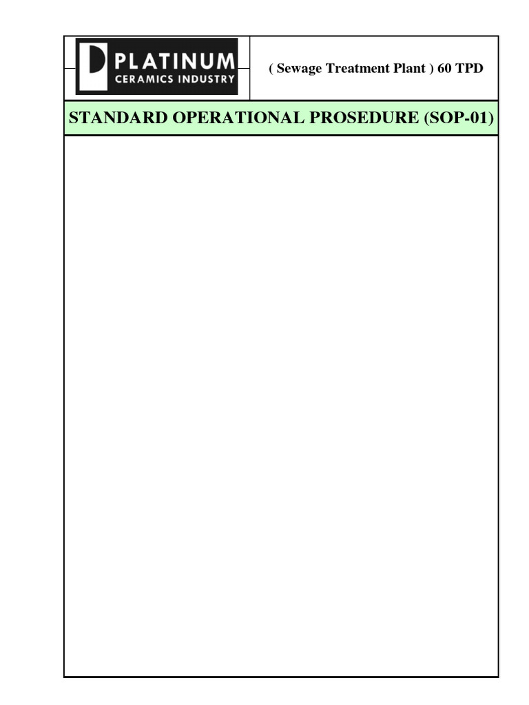 SOP 01 - OPERASIONAL STP Platinum Karangpilang | PDF