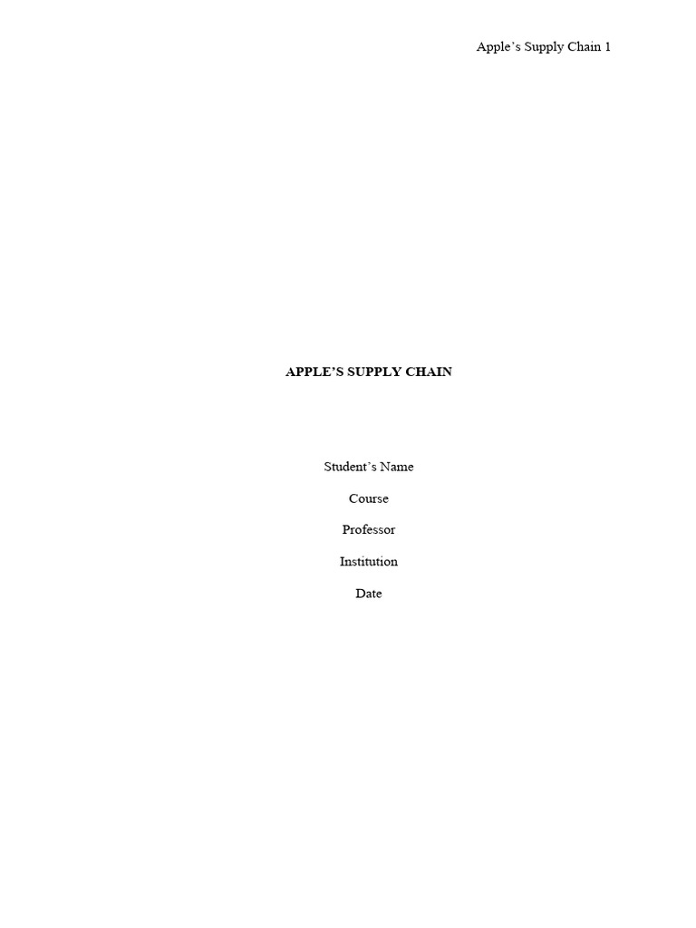 Apple's Supply Chain Management | PDF | Supply Chain | Apple Inc.